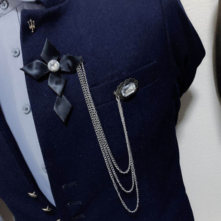 Korean Jewelry Suit Accessories Chain Tassel Pin Corsage Personality ...