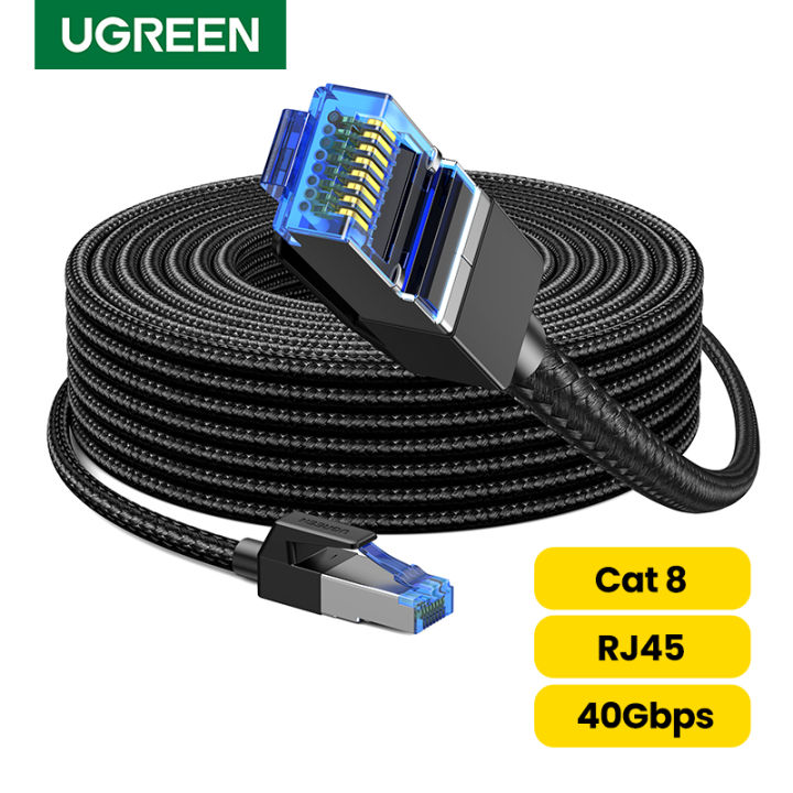 【Cat 8】UGREEN CAT8 Ethernet Cable 40Gbps 2000MHz CAT 8 Networking Nylon ...