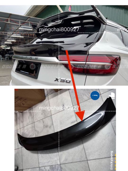 PROTON X50 DUCKTAIL SPOILER FIBER GLOSSY BLACK COLOR | Lazada