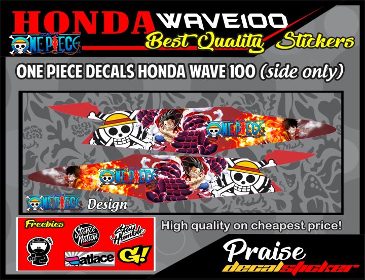 Honda Wave 100 One Piece Sticker Decals (side only) | Lazada PH