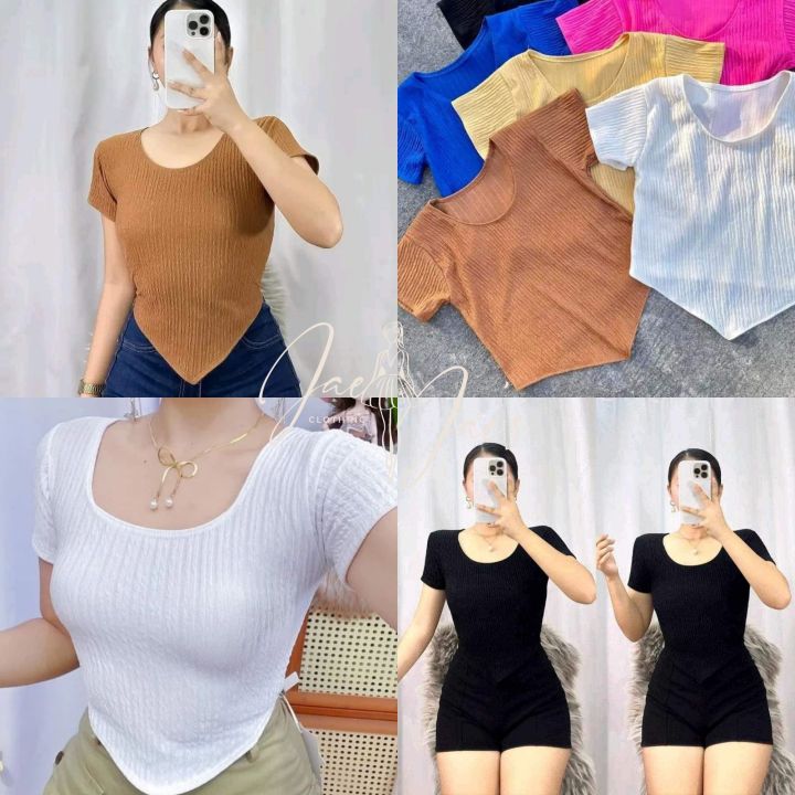 Emily Basic V Scoop Neck Top For Women | Lazada PH