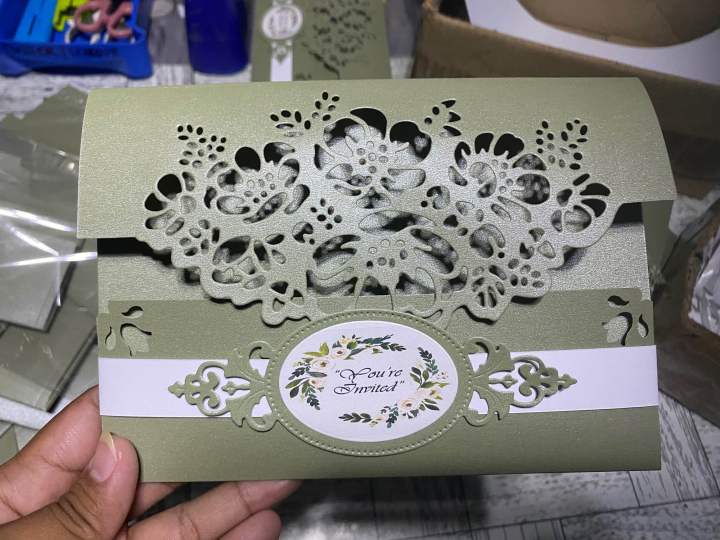 Invi Crafts! 5x7inches invitation card, Rosemary trifold design for ...