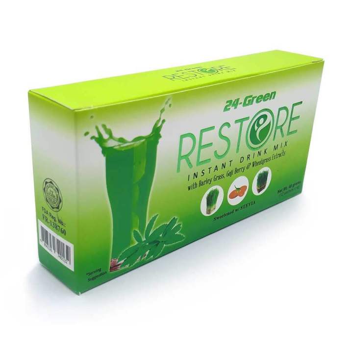 24 - GREEN Restore Instant Juice Drink Mix Detox ORIGINAL | Lazada PH