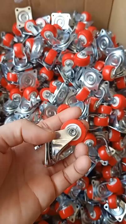 Roda PVC 1 inch (Mati-Hidup-Rem) KASTOR Taiwan Roda Troli Nylon/pcs ...