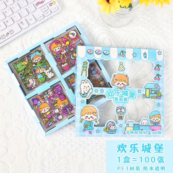 Awotech 100 Non-Repeated Cartoon Stickers Sticker Book Set Book Sticker ...
