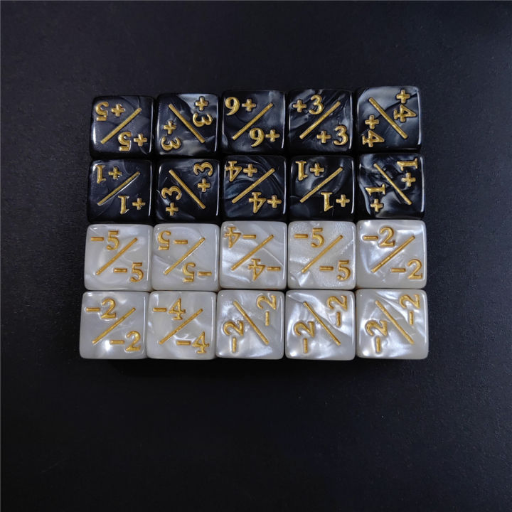 10 / Set 1.6cm/0.63IN Dice Counter Positive +1/+1& Negative -1/-1 ...