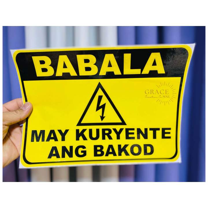 Warning sign Electric Fence Babala Magingat sa Aso Sign Customizable ...