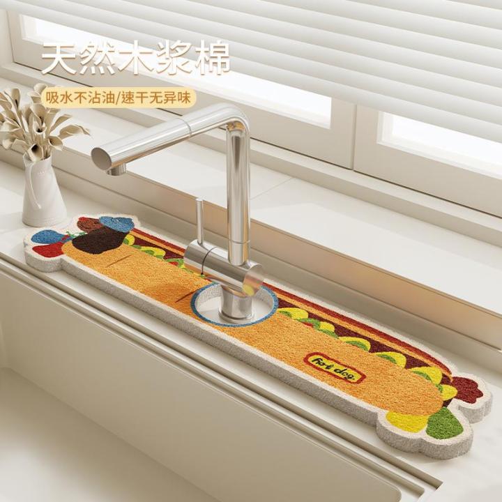 Water Absorbent Sponge Kitchen Countertop Sink Drain Pad Bathroom ...
