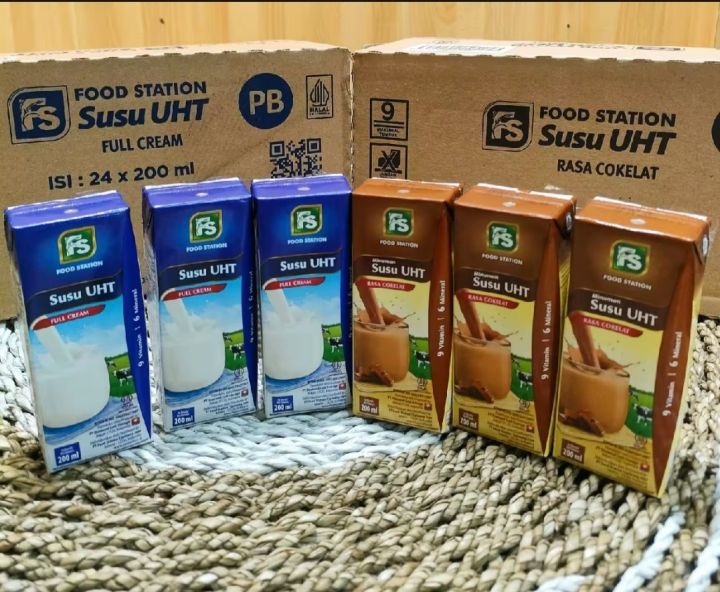 Susu UHT Food Station 1 Dus isi 24 x 200 ml | Lazada Indonesia