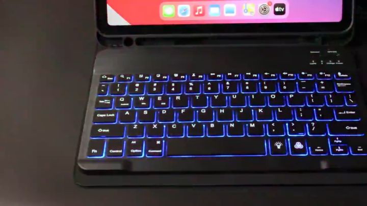 Slim RGB Backlit Bluetooth Keyboard & Mouse Combo, Rechargeable, Silent ...