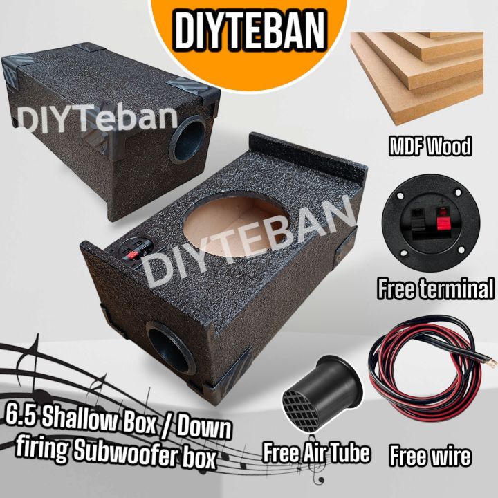 6.5 Shallow Box / Down Firing Subwoofer Box with air tube and terminal ...