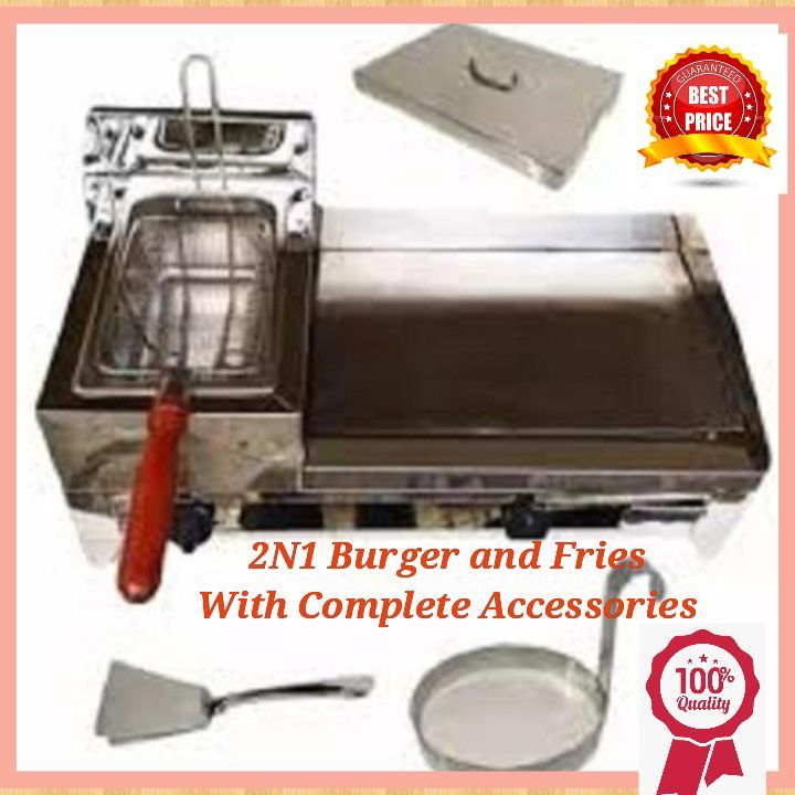 High Quality SAFE 2in1 Stainless Steel Burger Grill 12 x 12 COMPLETE ...