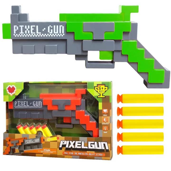 Minecraft Pixel Gun with 5Pcs Eva Soft Bullet for Kids | Lazada PH