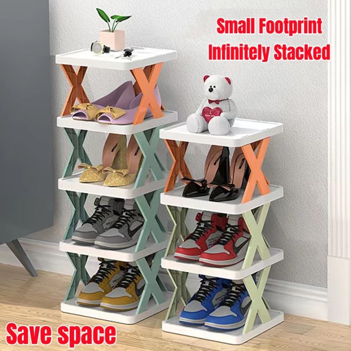X type family doorway folding shoe rack small simple dormitory multi ...