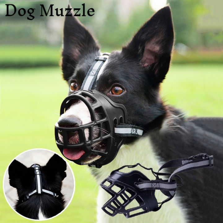 Dog Muzzle Anti Bite Puppy Mask Anti Bark Soft Glue Adjustable Mouth ...