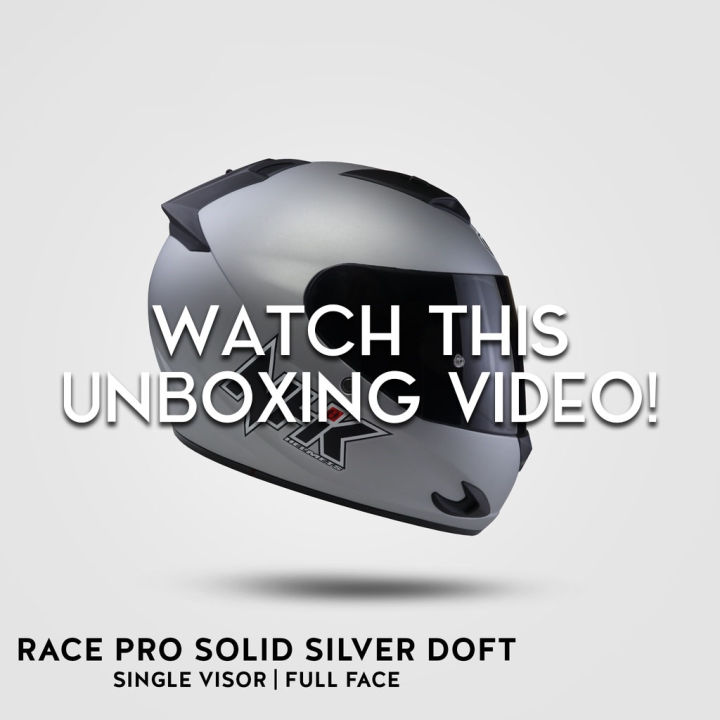 NHK Helmets Race Pro Solid Silver Doft Full Face Single Visor AND NHK ...