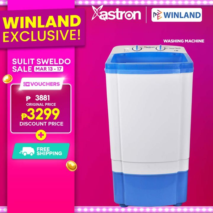 Astron by Winland Sink & Scrub Washing Machine 7.8kg Single Tub 2 in 1 ...