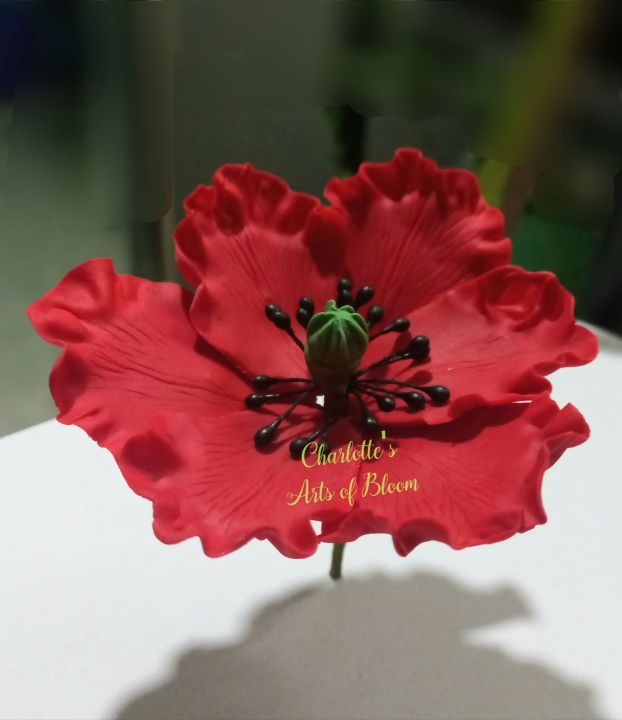 EDIBLE GUMPASTE POPPY FLOWER FOR CAKE TOPPER | Lazada PH