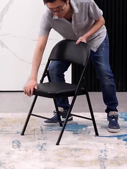 ⚡Koala⚡Office Folding Chair Ergonomic Meeting Seat Foldable Leather ...