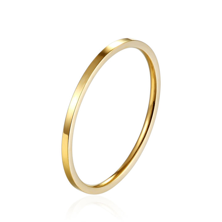 1mm Thin Simple Basic Stacking Gold Silver Ring • Non Tarnish ...