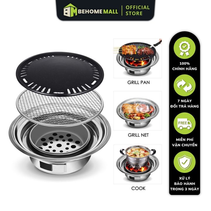 Bếp nướng than hoa không khói BehomeMall lẩu nướng không khói nhỏ gọn ...