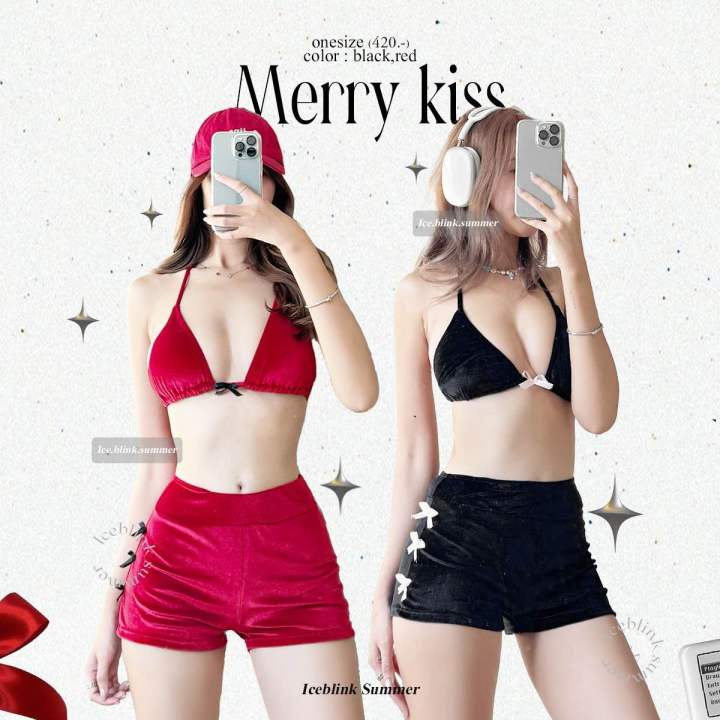 ICEBLINK-Merry kiss Bikini set🎅🏻🎄 พร้อมส่ง | Lazada.co.th