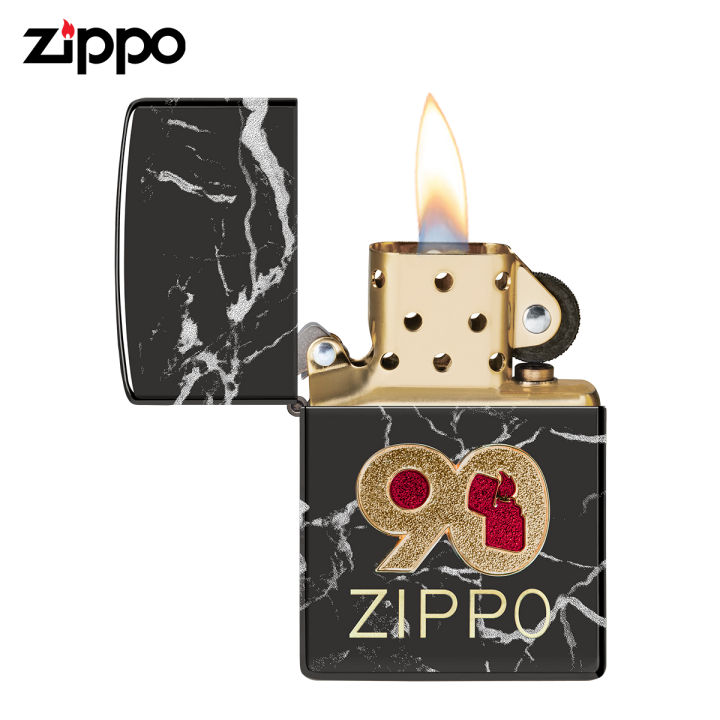 Zippo 90th Anniversary Commemorative Design High Polish Black Pocket ...