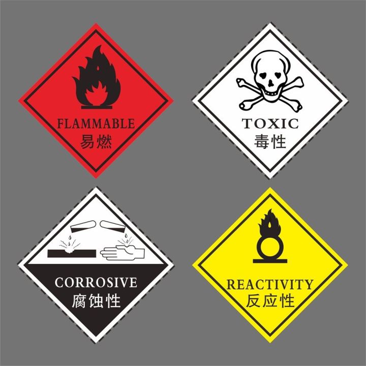 Hazardous Waste Packaging Label Flammable Liquid Solid Toxic Gas Highly ...