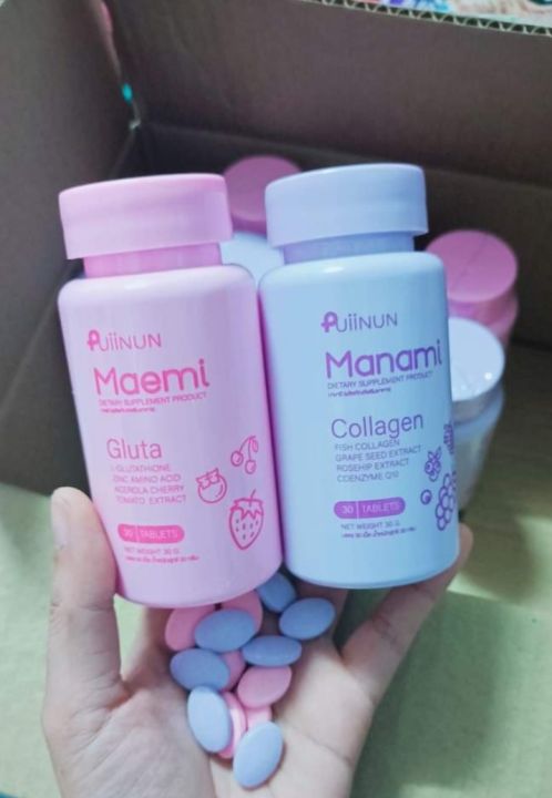 มานามิ คอลลาเจน / มาเอมิ กลูต้า Manami Collagen / Maemi Gluta 30เม็ด ...