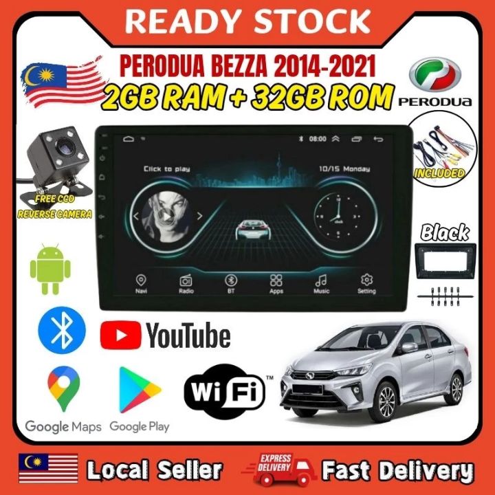 (Free Reverse Cam)1 Set Perodua Bezza 2014-2021 Android Player IPS ...