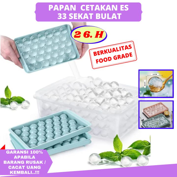 Cetakan Es Batu Bulat 33 Sekat / Slot | Alat Cetak Es Jelly Pudding ...