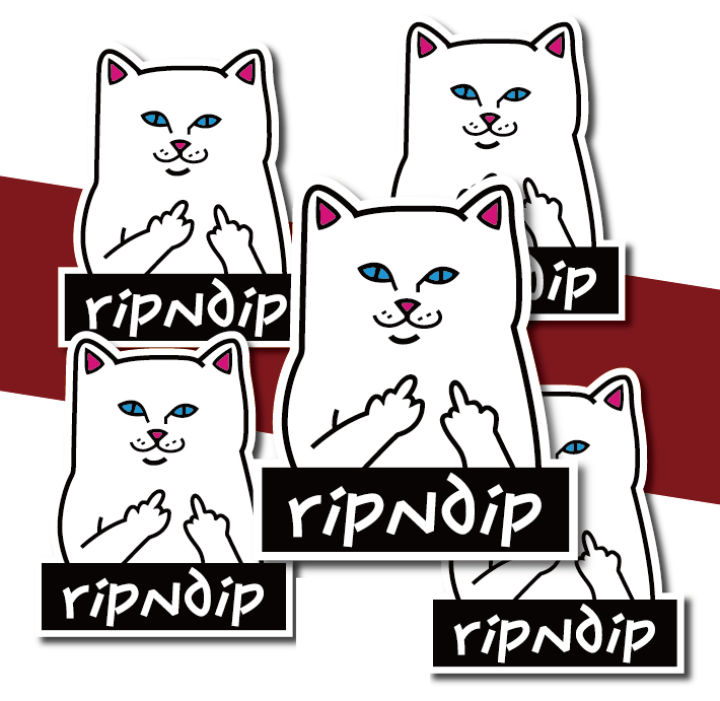 Middle Finger Cat Scratch Stickers Invincible Cheap Cat Ripndip Fashion ...