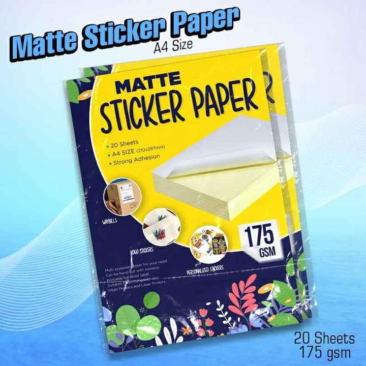 Matte Label STICKER/a4/175gsm/20 sheets | Lazada PH