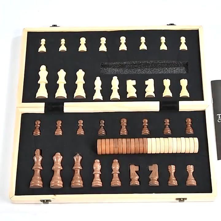 Magnetic Chess Set Traditional Wooden Folding Chess board Handwork ...