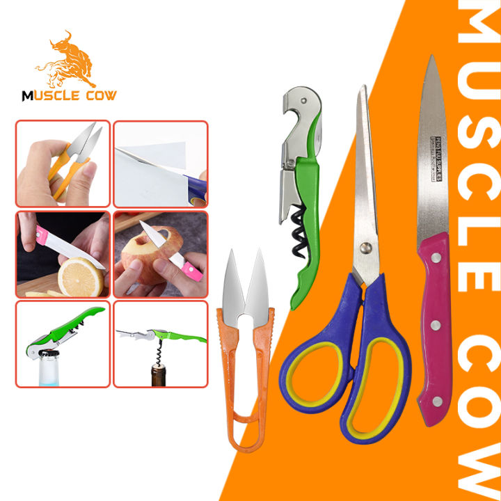 MUSCLE COW ชุดมีดทำครัว ชุดมีดทำอาหาร ชุดมีดทำครัว4ชิ้น ที่เปิดขวดไวน์ ...