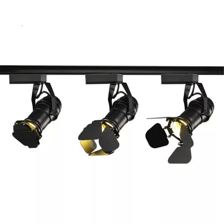 Black mini adjustable homes track light, industrial rail mount lights ...