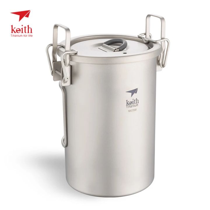 Keith Ti6300 Outdoor Camping Multifunctional Rice Cooker Travel Picnic Cooking Pot Pure Titanium ...