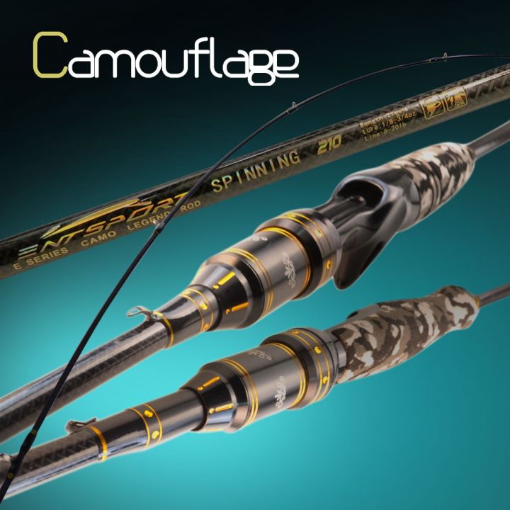 【TRAINFIS】2Tips Camouflage Fishing Rod M/MH Fishing Rod Spinning Rod Baitcasting Rod Full Carbon ...