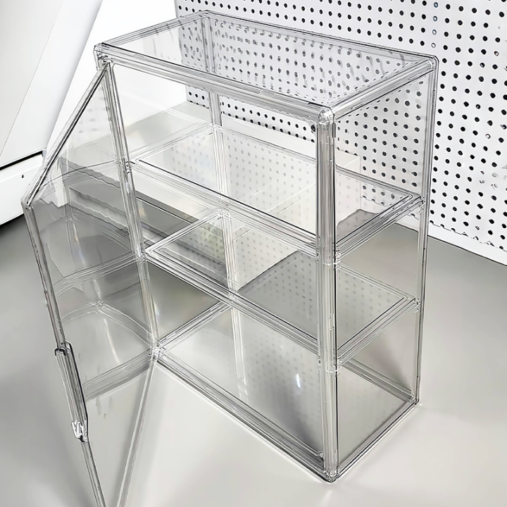 Acrylic Plastic Desktop Storage Box Small Pain Cabinet Display Case ...