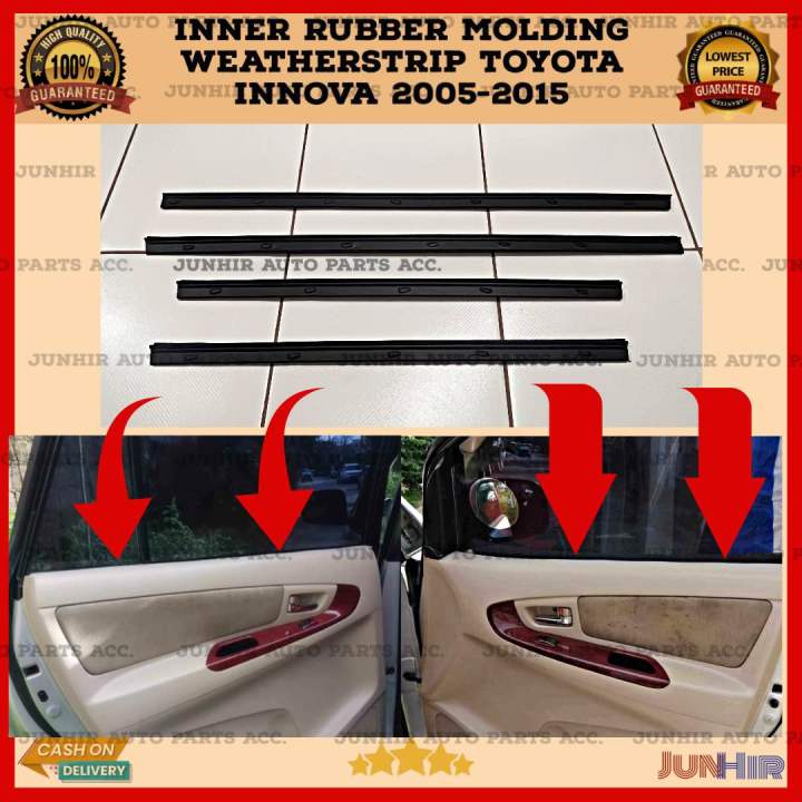 COMPLETE SET INNER CHANNEL RUBBER MOLDING WEATHERSTRIP TOYOTA INNOVA ...