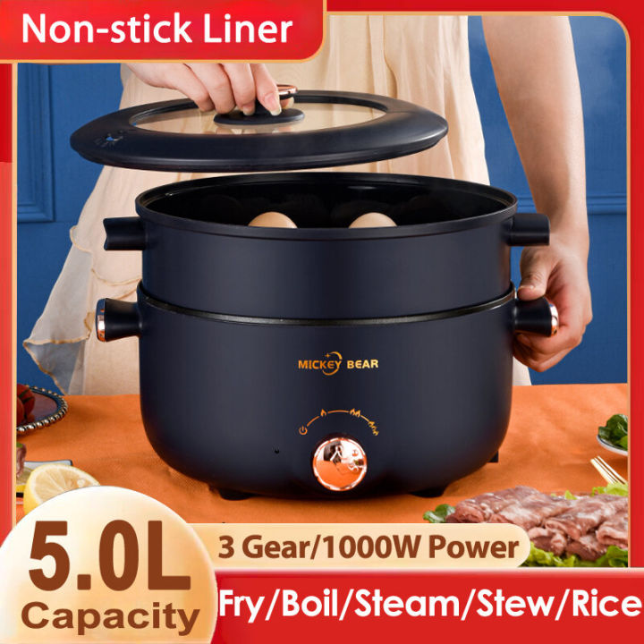 [COD] Electric Cooker 5L Electric Pot Mini Multi Electric Pot 1000W Hot ...