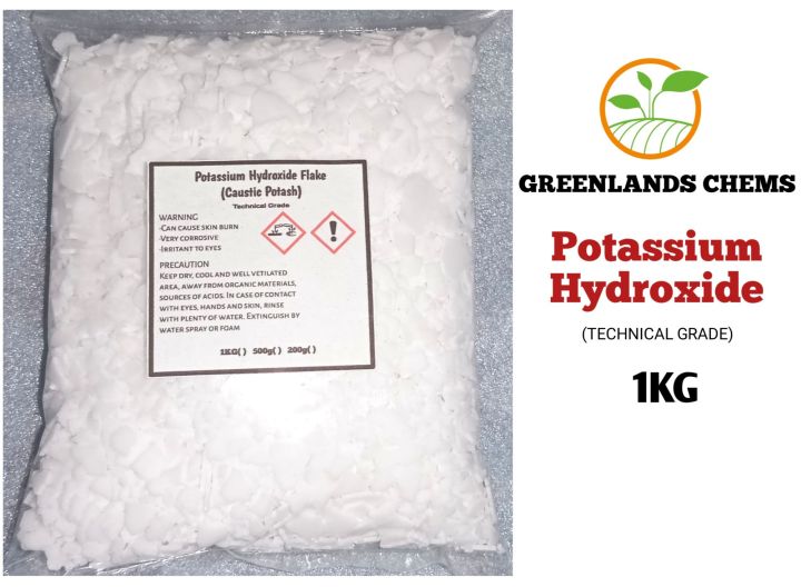 Potassium Hydroxide | Caustic Potash Lye Flakes Technical Grade 1KG ...