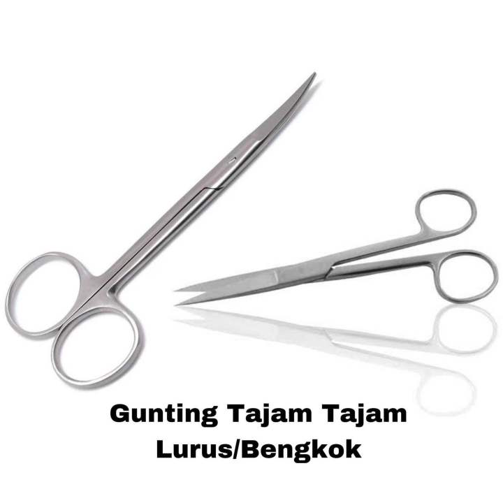 Gunting Tajam Tajam Lurus / Bengkok 14cm | Lazada Indonesia