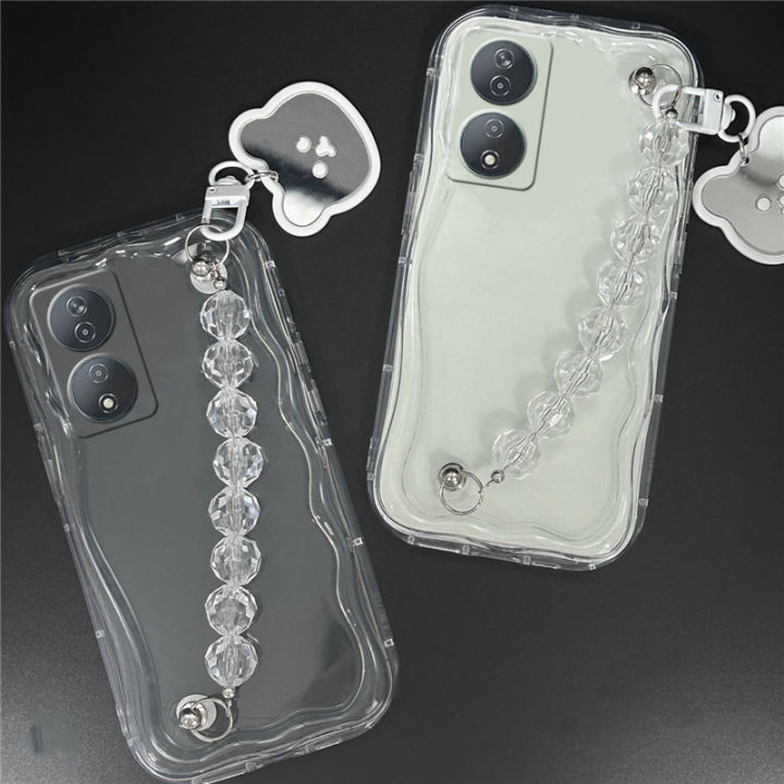 เคสโทรศัพท์ Honor X7b X7a X7 4G 5G โปร่งใสเคสคริสตัลหมีกระจกกันกระแทกฝา ...