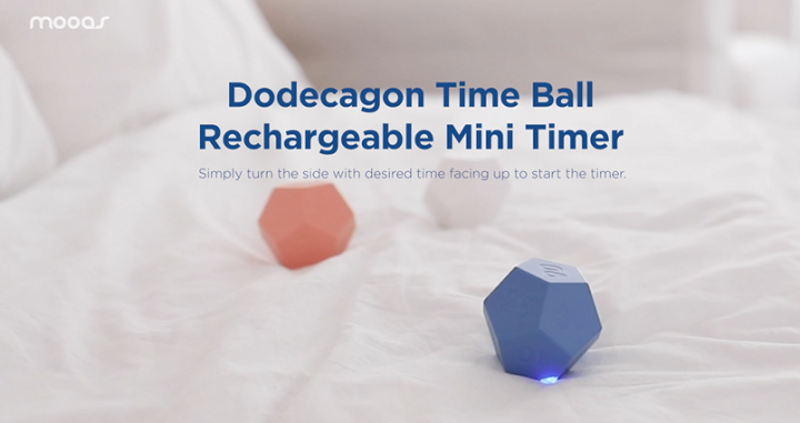 Mooas Dodecagon Time Ball Rechargeable Mini Timer 11 Preset Time Desk Productivity Timer