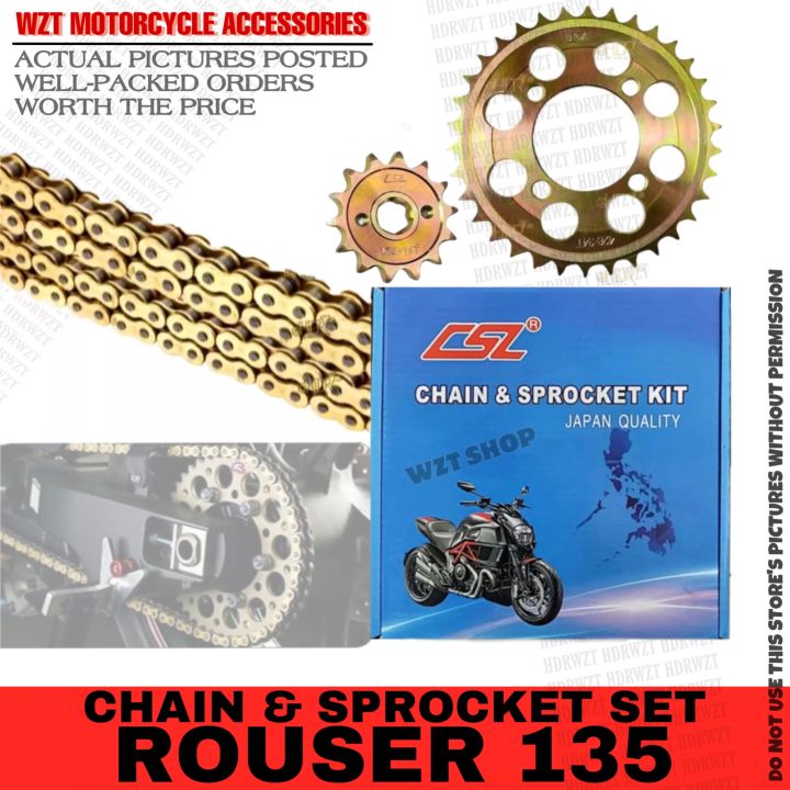 WZT KAWASAKI ROUSER135 / ROUSER 135 Gold Chain and Sprocket Set Japan ...