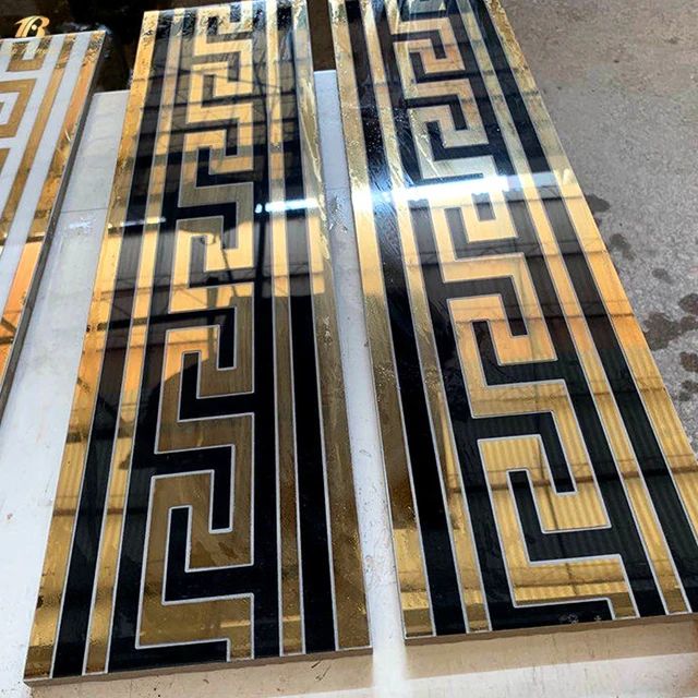 Porcelain Tiles Borders Black and Gold 15x60cm 12pcs per box | Lazada PH
