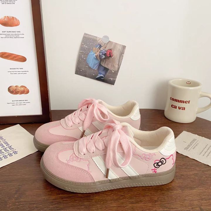 Cute Embroidered KT Cat Dequan Shoes Women's 2025 New Korean Style Chic ...