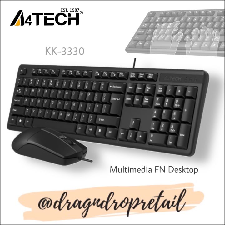 A4tech Kk 3330 Multimedia Smartkey Fn Desktop Keyboard And Mouse Combo Kk 3 Op 330 Lazada Ph