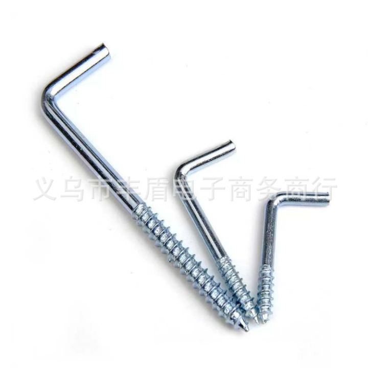 Blue Zinc Plated L-Shaped Right Angle Hook 7 Character Screw Hook Metal ...